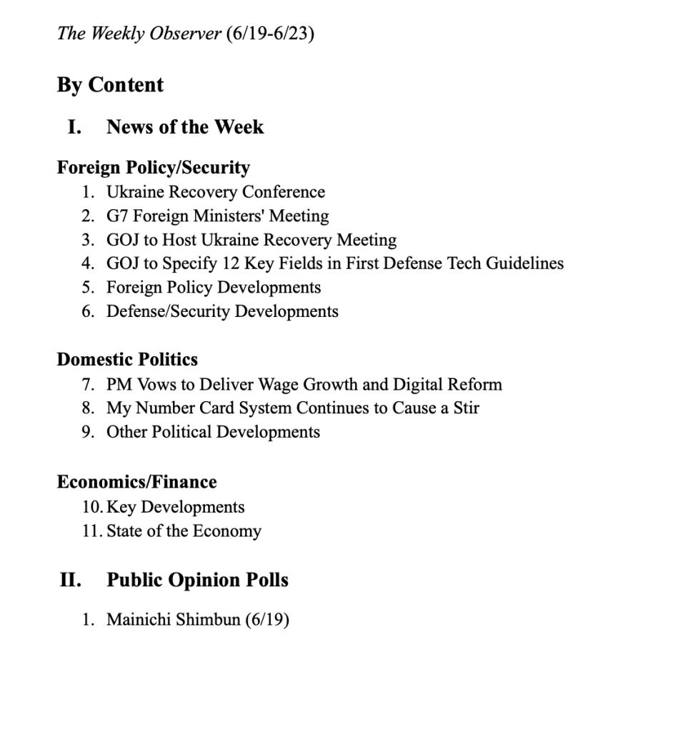 The Weekly Observer: June 19-23 – Rintaro Nishimura